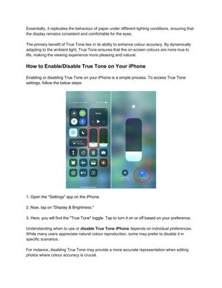 True Tone: What is it and how can I fix it on iPhone | DOCX