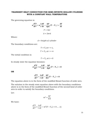 TRANSIENT RADIAL HEAT CONDUCTION WITH BESSEL FUNCTIONS AND INTEGRAL ...