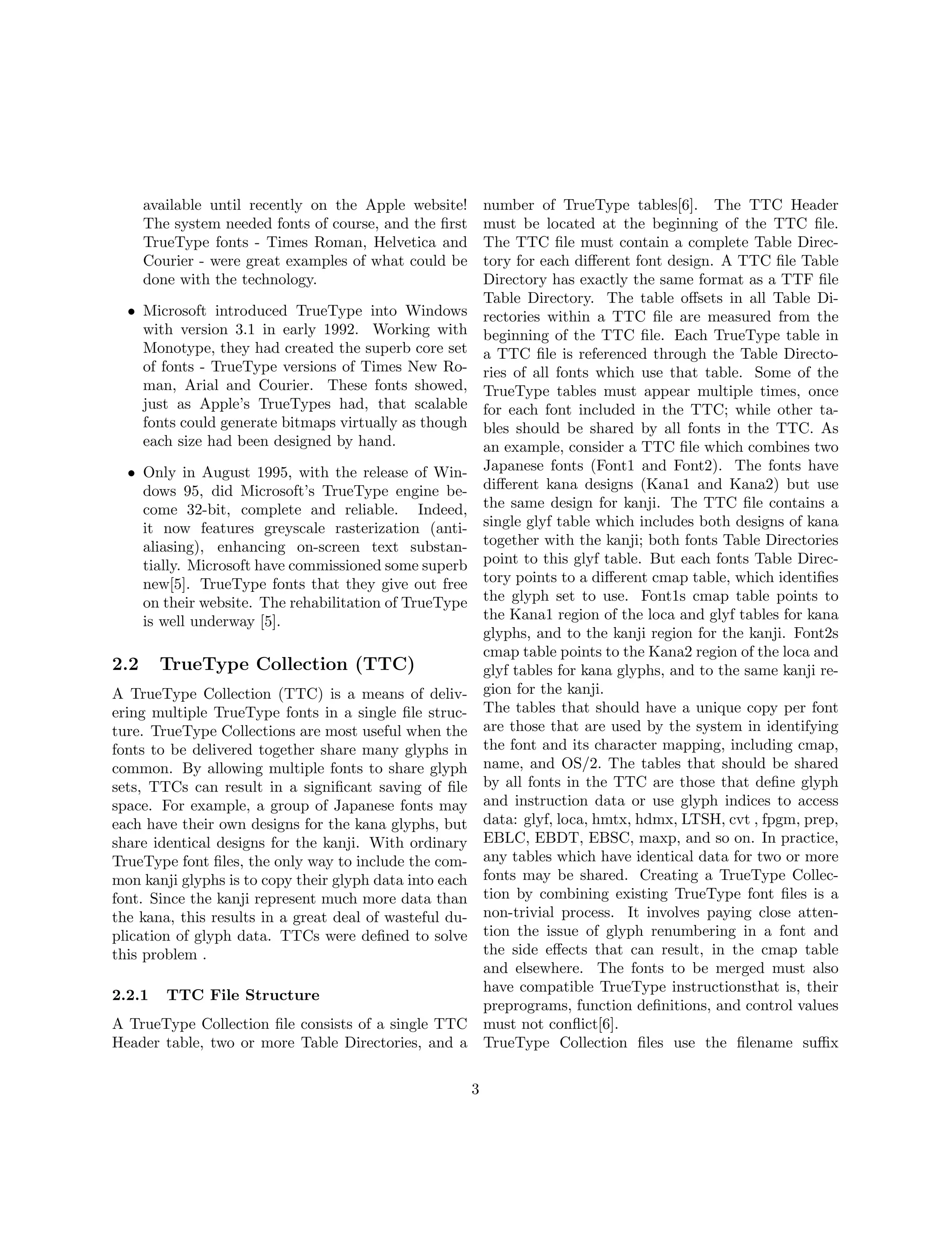 True type font tables | PDF