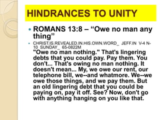 True Unity In Christ | PPTX