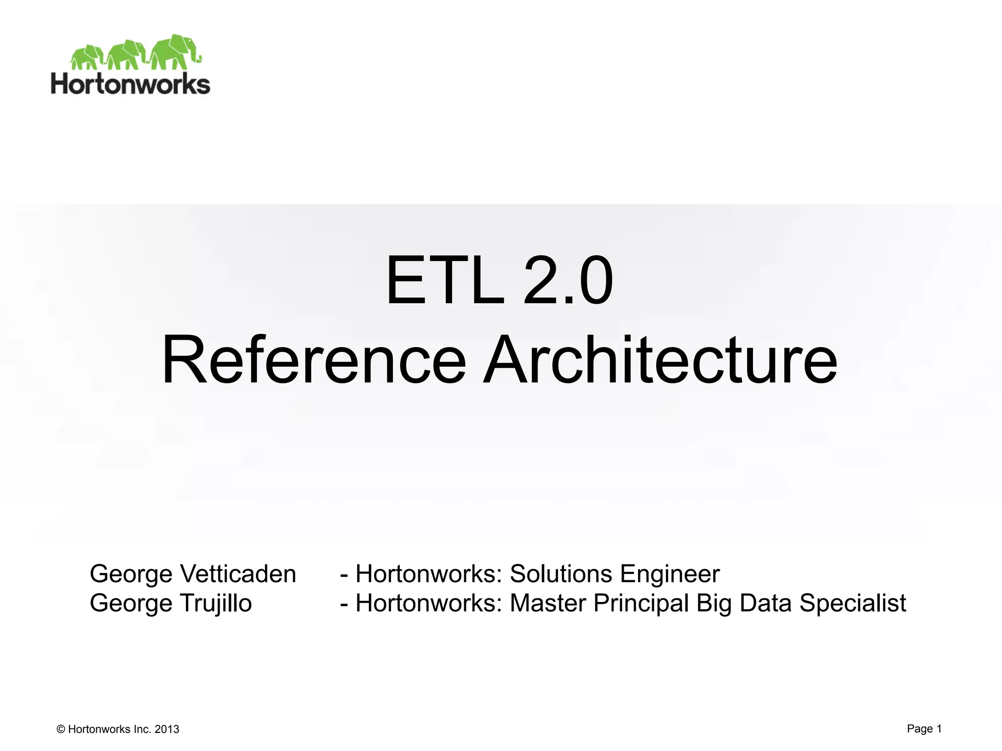 A Reference Architecture for ETL 2.0 | PDF