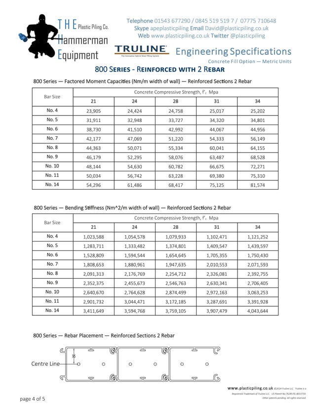 Truline Plastic Piling Specifications 2014 | PDF