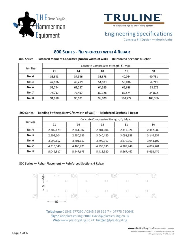 Truline Plastic Piling Specifications 2014 | PDF