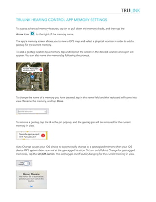TruLink hearing control app user guide | PDF