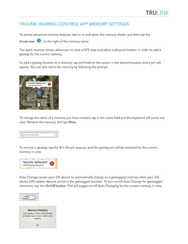 TruLink hearing control app user guide | PDF