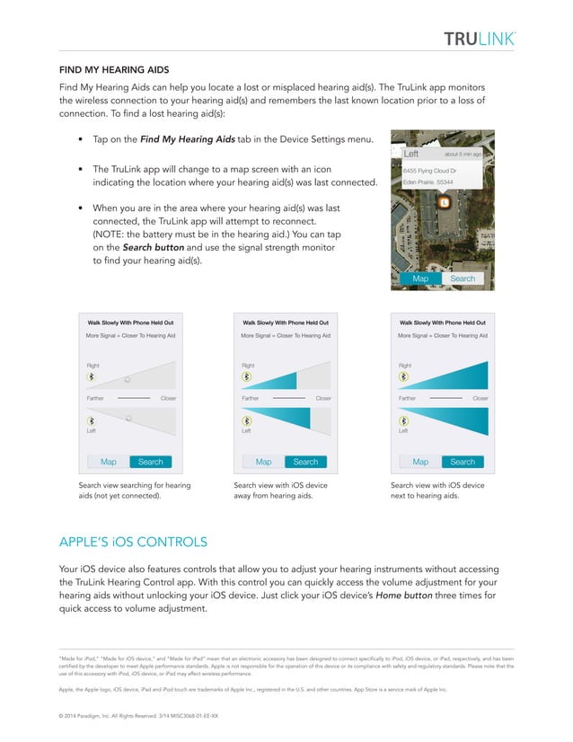 TruLink hearing control app user guide | PDF