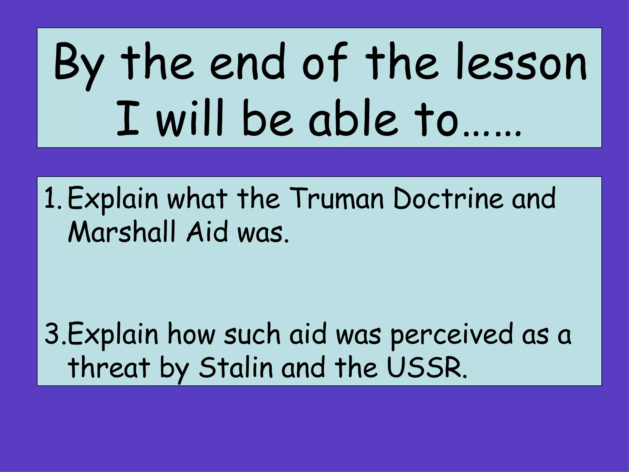 Truman Doctrine And Marshall Plan | PPT
