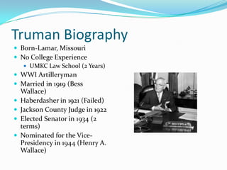 Truman Day 2 Notes - Atomic Bomb | PPT