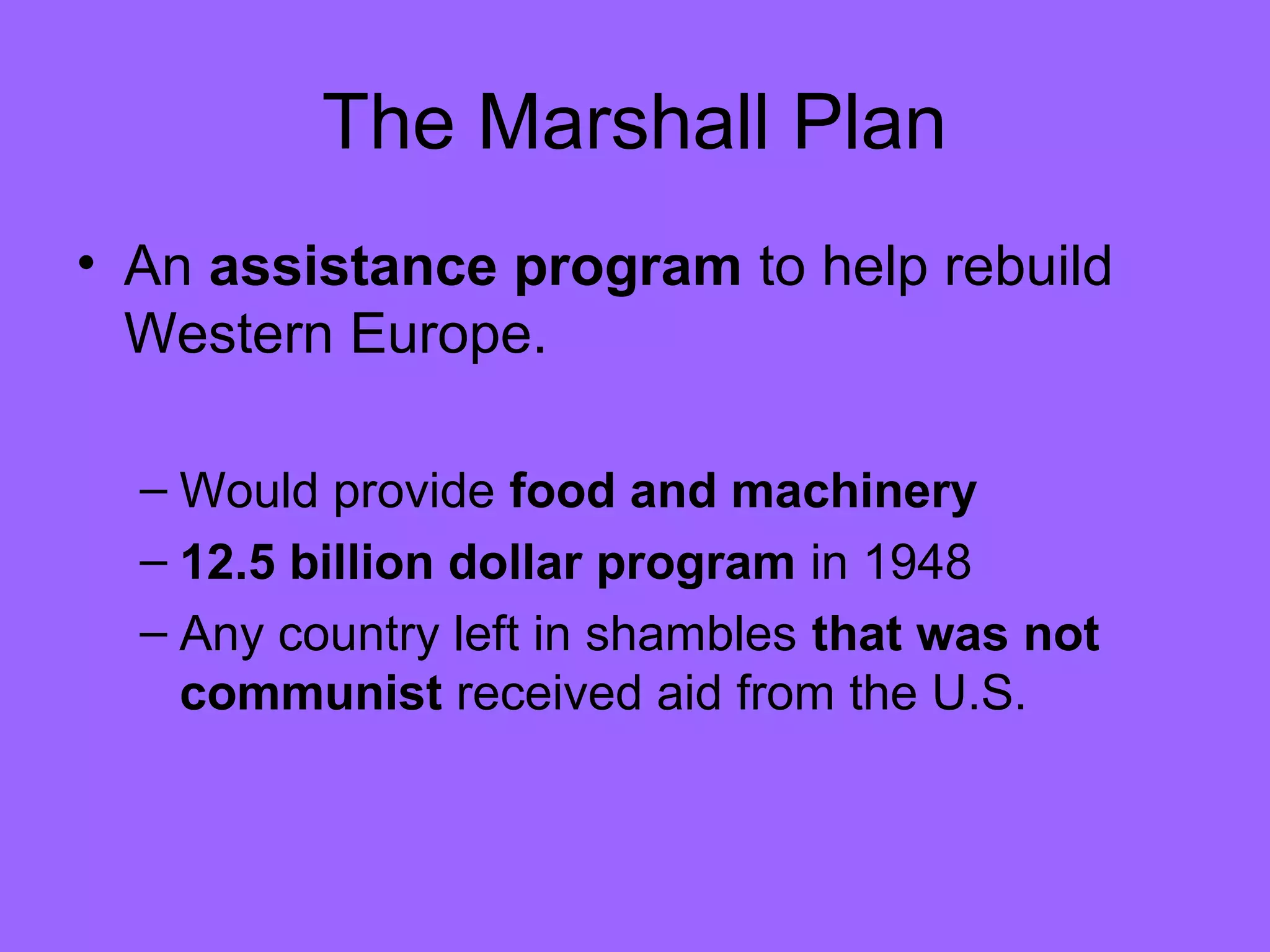 Truman Doctrine and Marshall Plan | PPT