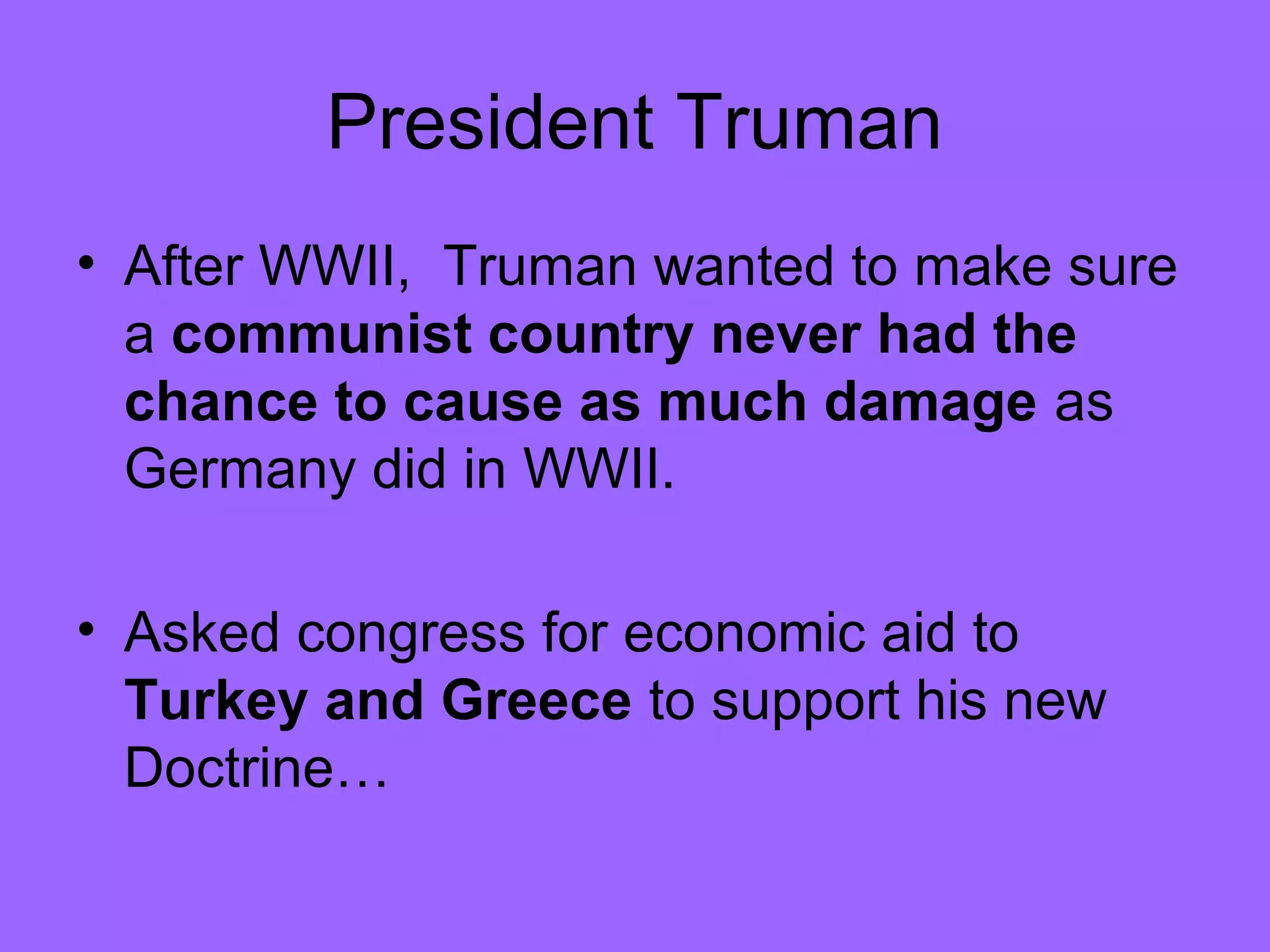 Truman Doctrine and Marshall Plan | PPT