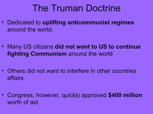Truman Doctrine and Marshall Plan | PPT