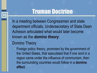 World Histor - Truman Doctrine and Marshall Plan | PPT