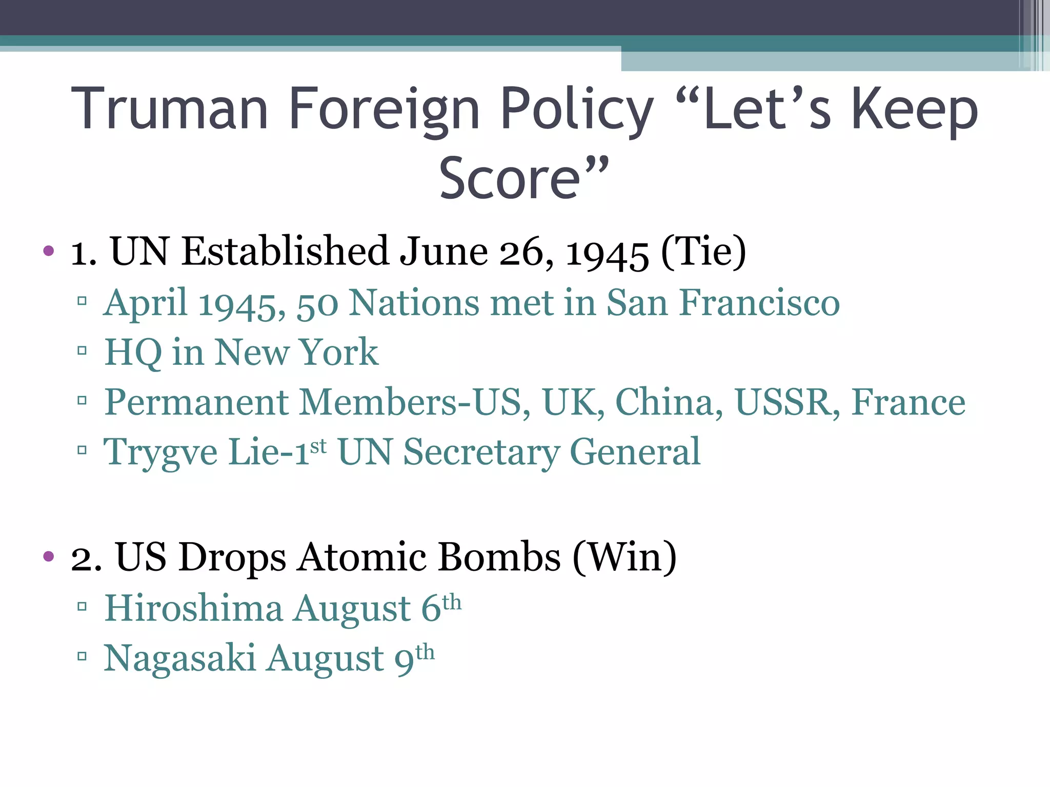 Truman-Foreign Policy | PPT