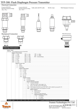 Pressure Transmitter Manufacturers India | PDF