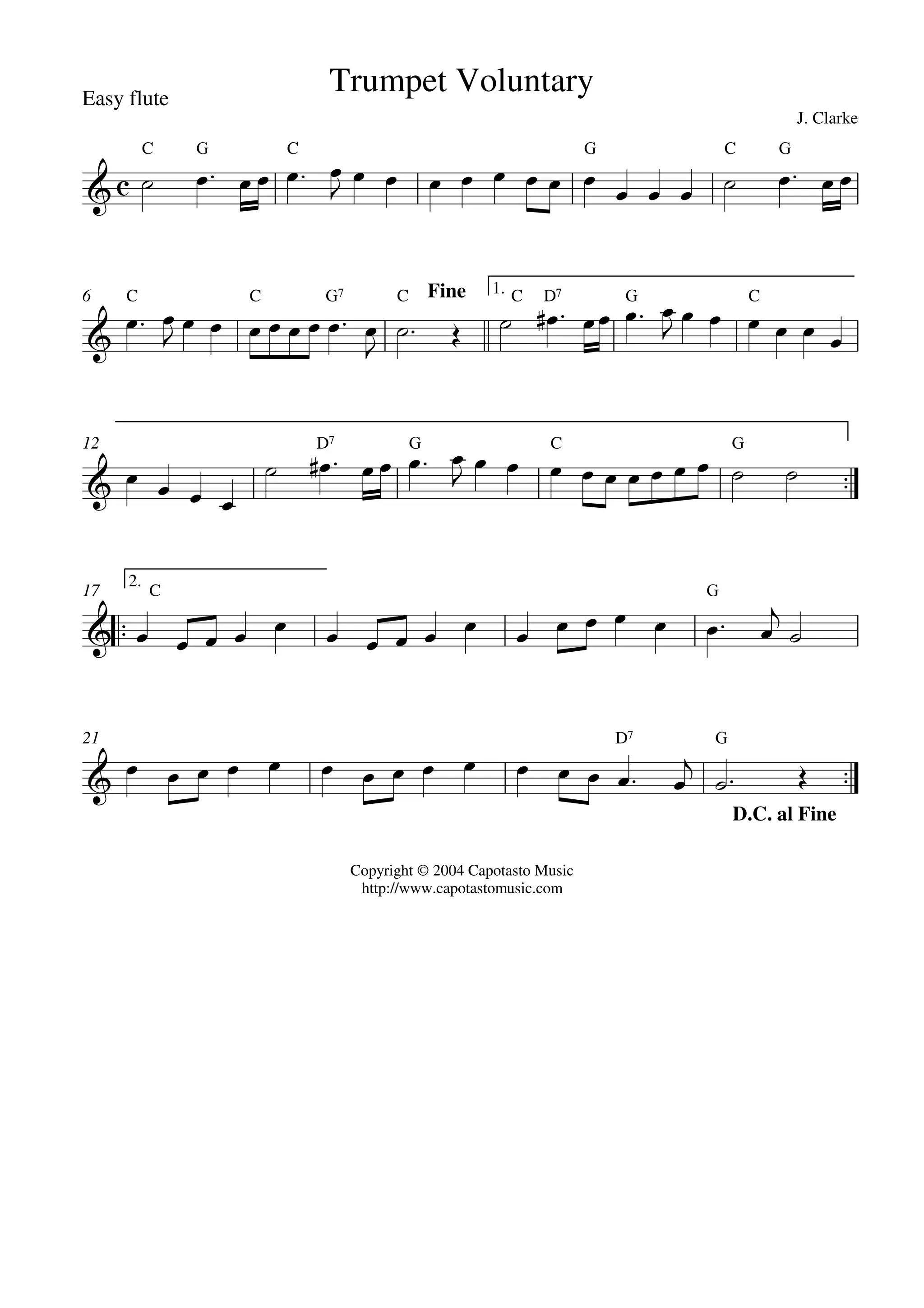 Trumpet voluntary flute | PDF