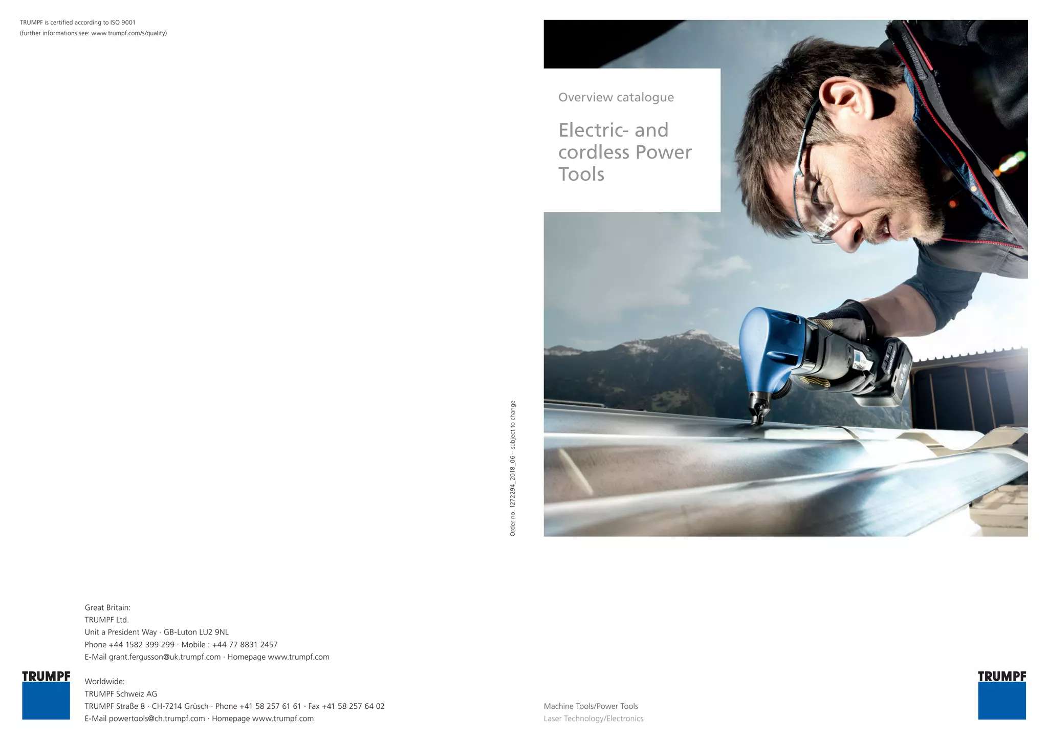 TRUMPF UK Power Tools Overview | PPT