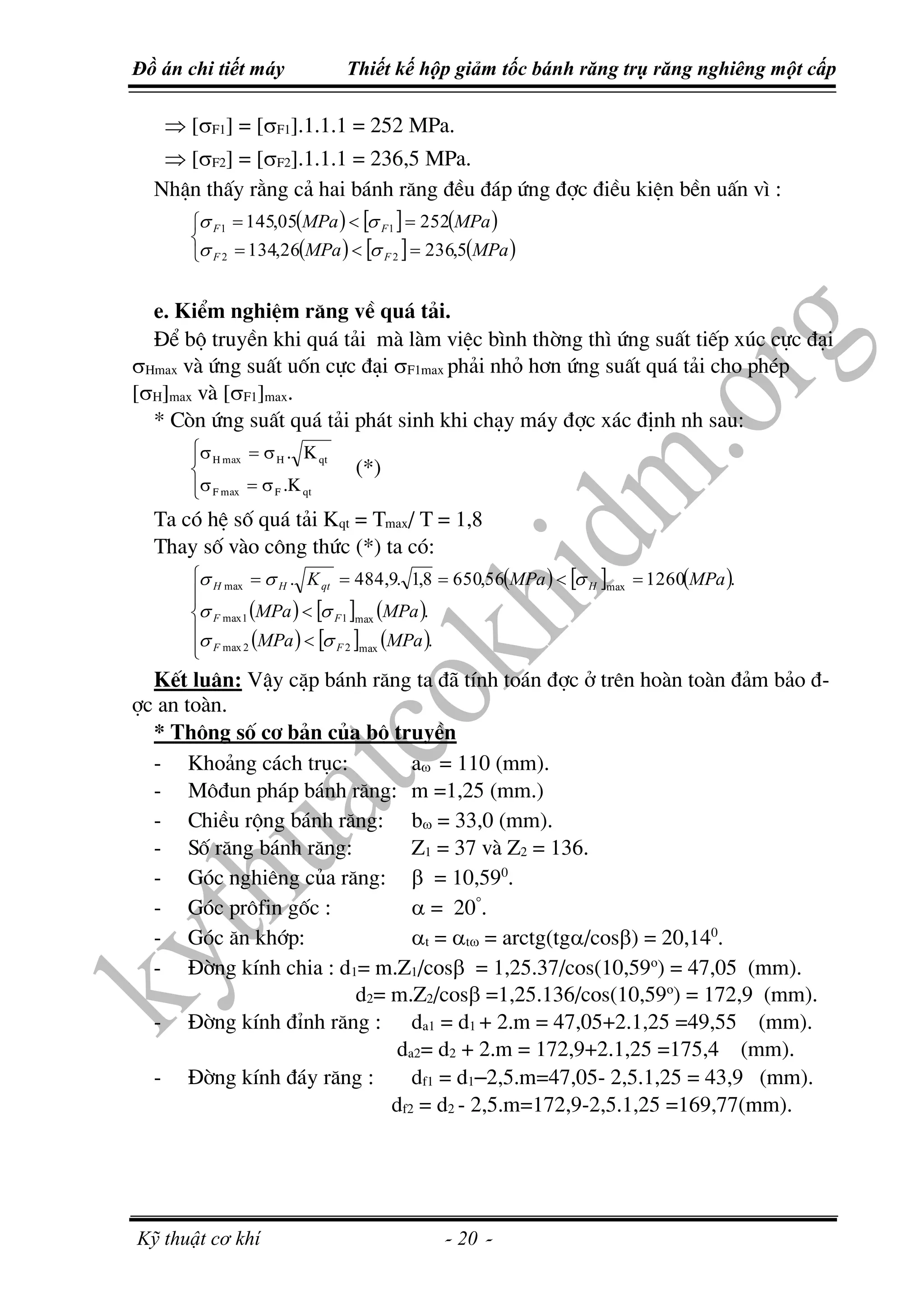 HGT BÁNH RĂNG TRỤ RĂNG NGHIÊNG MỘT CẤP | PDF