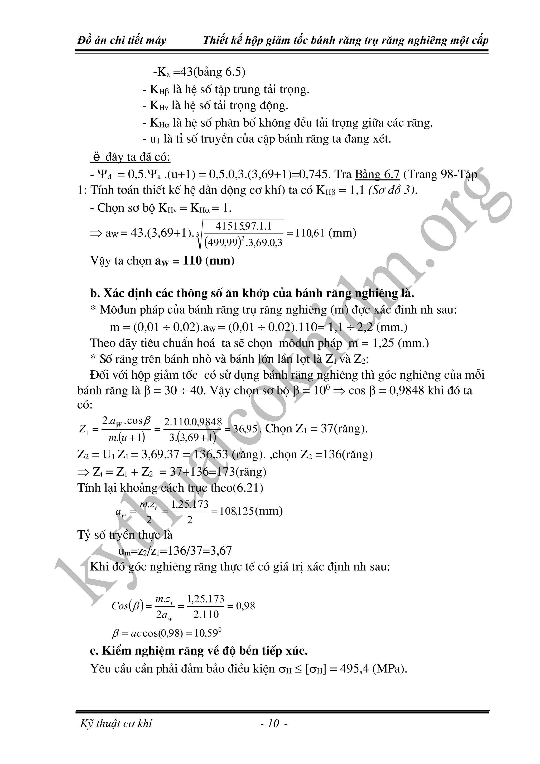 HGT BÁNH RĂNG TRỤ RĂNG NGHIÊNG MỘT CẤP | PDF