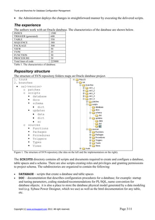 Trunk and branches for database configuration management | PDF