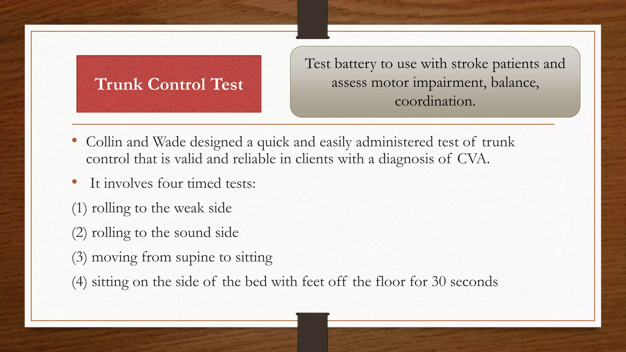 Trunk control assessment | PPTX