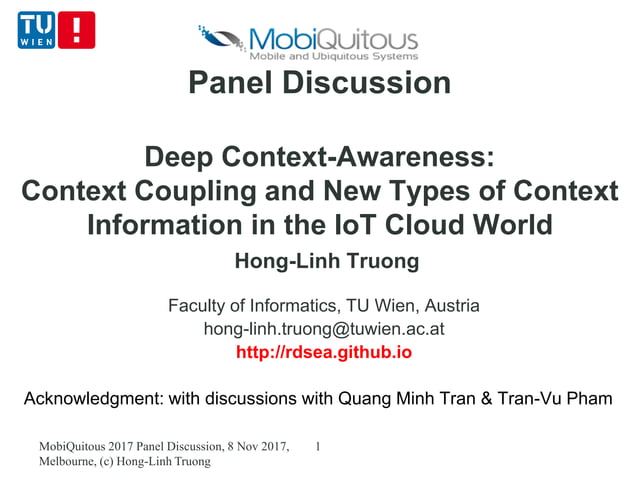 Deep Context-Awareness: Context Coupling and New Types of Context Information in the IoT Cloud ...