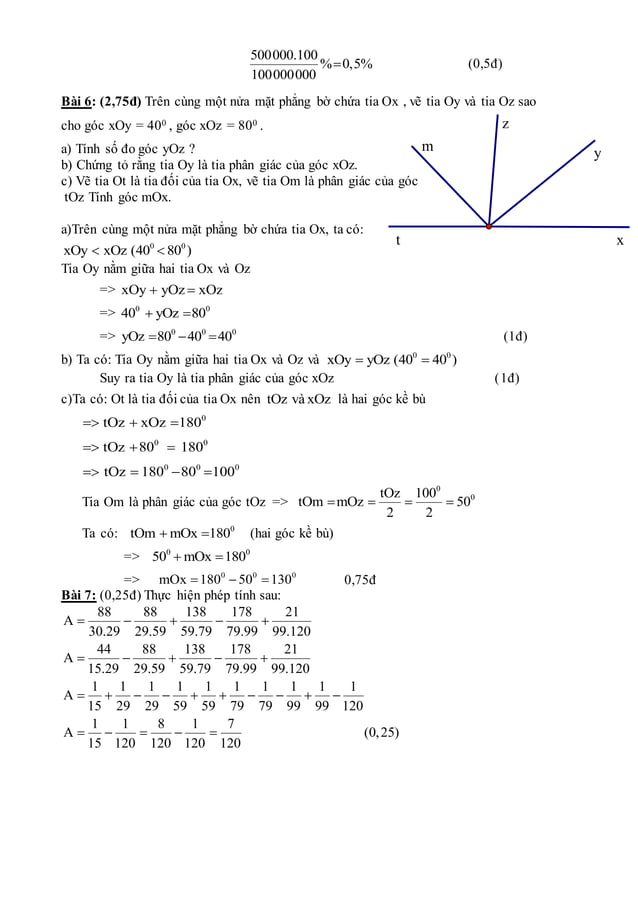 Đề Thi HK2 Toán 6 - THCS Trường Chinh | DOC