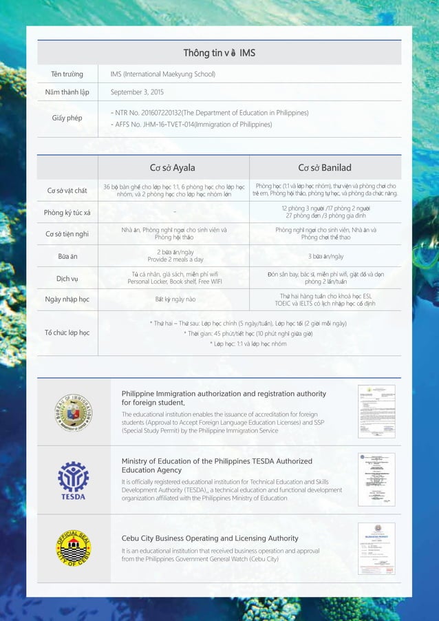 Trường IMS Cebu Philippines 2018 IMS Brochure Vietnamese | PDF