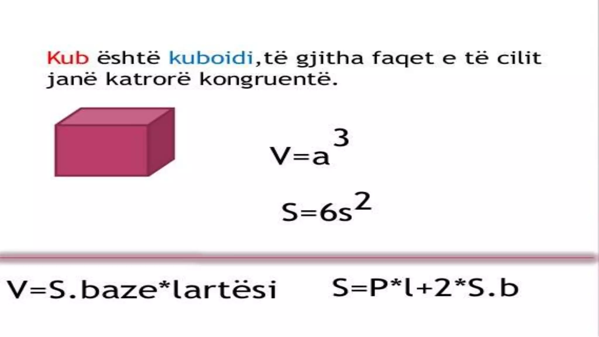 Trupat gjeometrik, hapja e tyre , formulat e vellimit dhe siperfaqes | PPTX