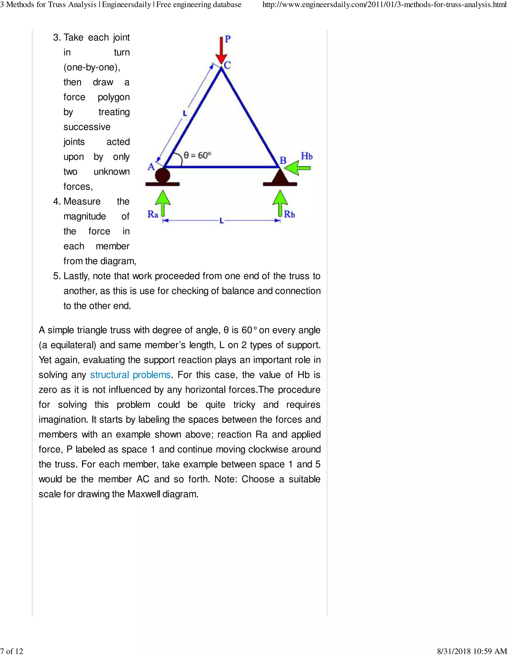Truss analysis by graphical method | PDF