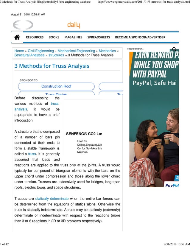 Truss analysis by graphical method | PDF | Chemistry | Science