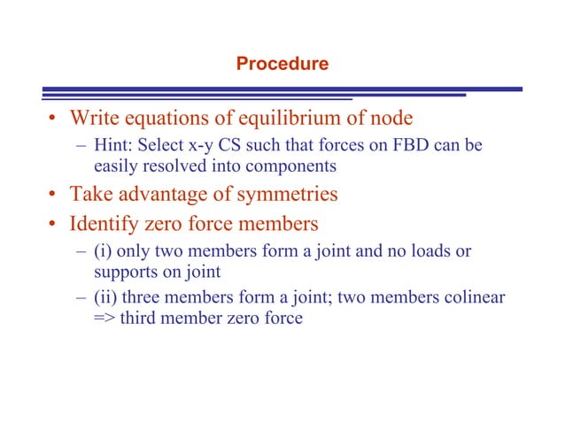 Trusses Analysis Of Statically Determinate Ppt Programming Languages Computing