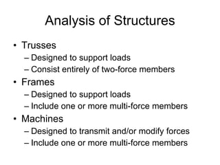 Trusses Frame Machines Analysis | PPT
