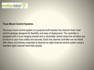 Rack Mounted Portable Electric Chain Hoist Control Systems | PPT