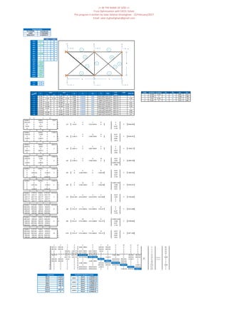 Truss optimization with excel solver | PDF