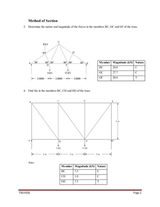Truss problems | DOCX