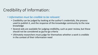 Relevance vs credibility | PPTX