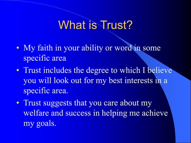 Building trust at work and in personal life | PPT