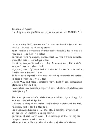 Trust as an Asset Building a Managed Service Organizati.docx