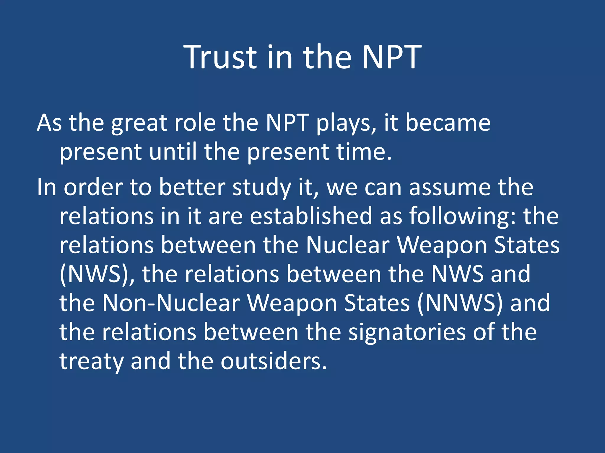 Trust building in the npt | PPT