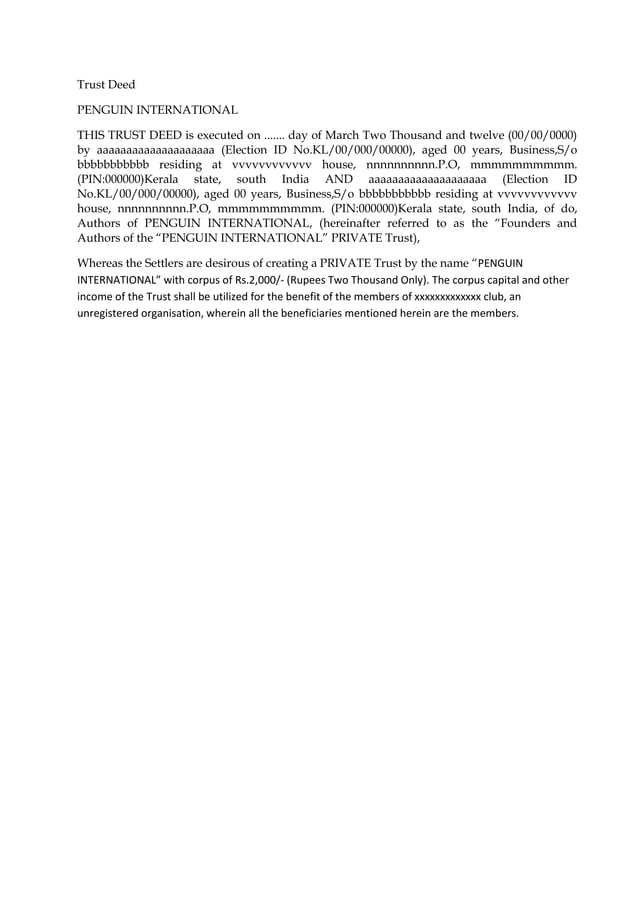 Trust deed | DOCX