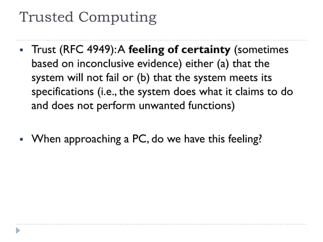 Introduction to Trusted Computing | PPT