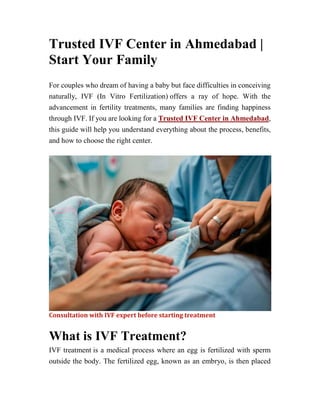 Trusted IVF Center in Ahmedabad Start Your Family.pdf