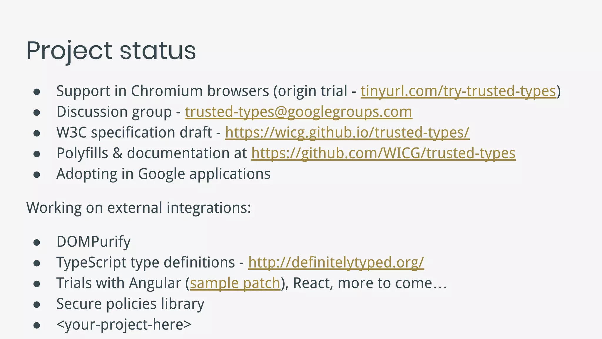 Trusted Types and the end of DOM XSS | PPT