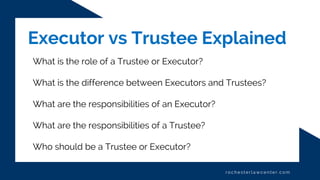 Trustee vs Executor | The Differences and Responsibilities Explained | PPT