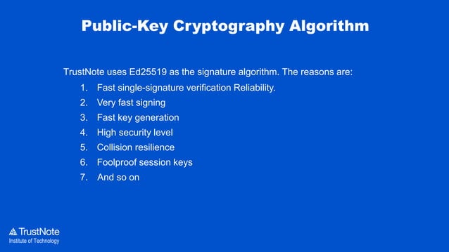 TrustNote Cryptographic Algorithms Overview | PPT