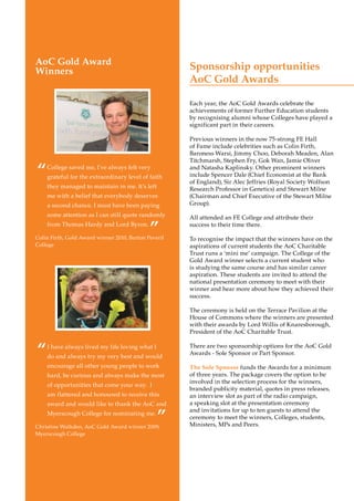 AoC Charitable Trust Sponsorship Opportunities | PDF