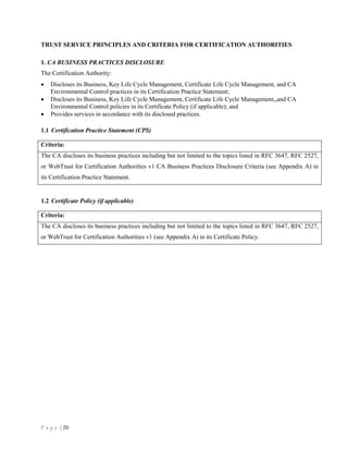 Trust service principles and criteria for certification authorities | PDF