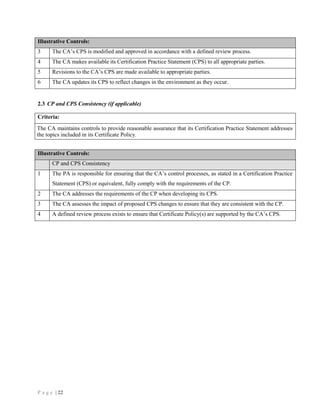 Trust service principles and criteria for certification authorities | PDF