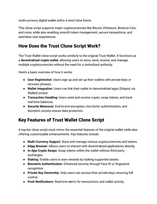 "Trust Wallet Clone Script for Secure Crypto Wallets" | PDF