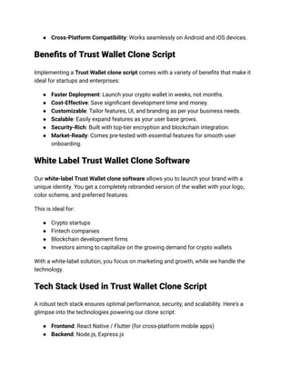 "Trust Wallet Clone Script for Secure Crypto Wallets" | PDF